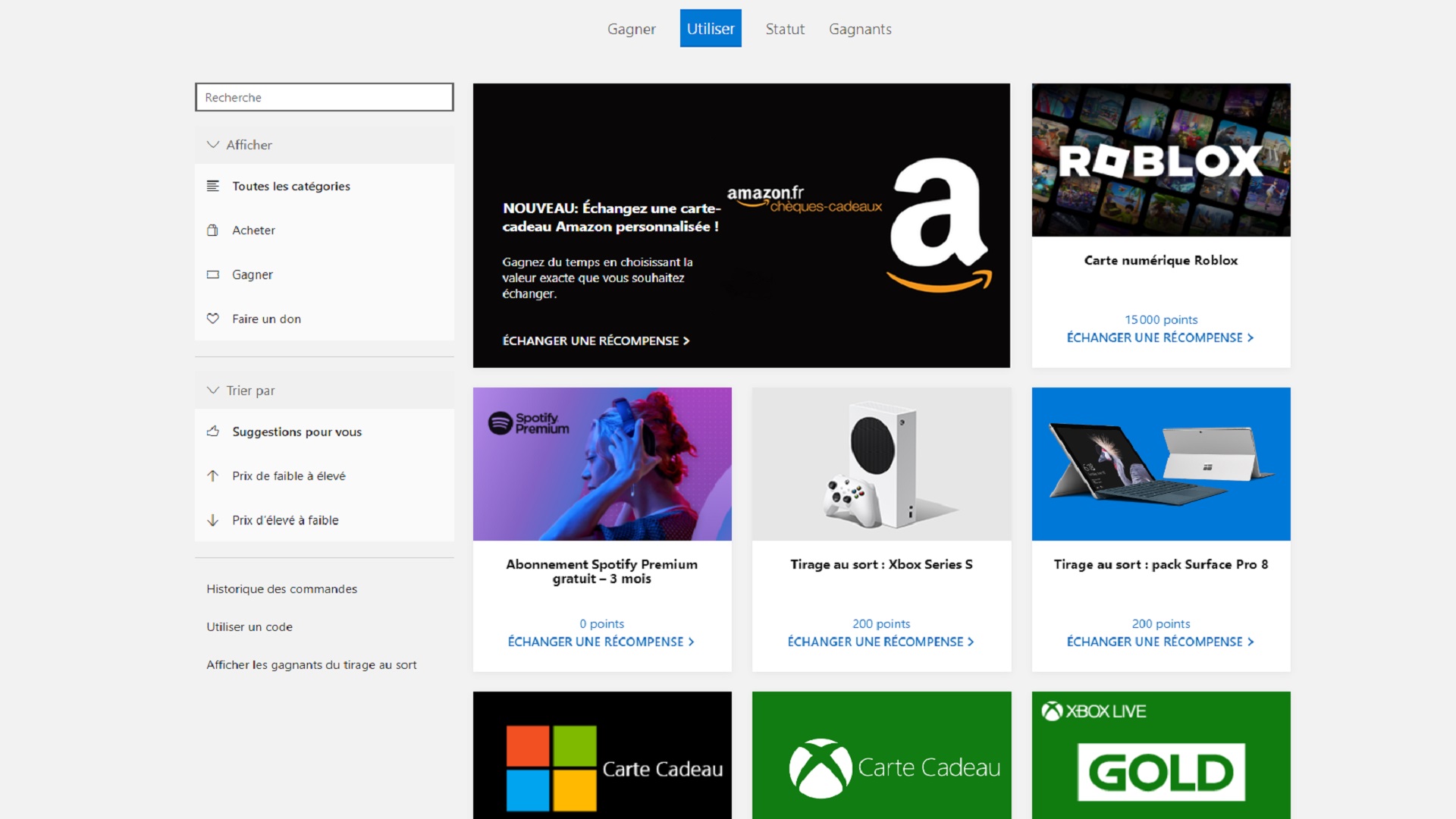 Microsoft Rewards, désormais, vous pouvez choisir le montant de vos ...